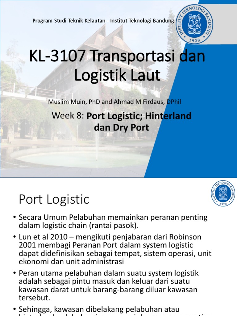 KL-3107 Transportasi Dan Logistik Laut - Week 8 | PDF