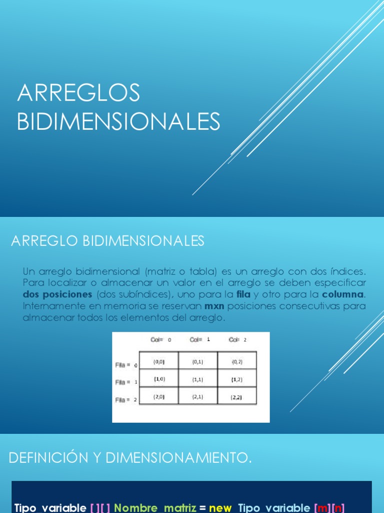 Arreglos Bidimensionales | PDF | Matriz (Matemáticas) | Ingeniería de ...