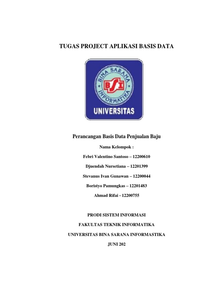 Makalah Tugas Project Aplikasi Basis Data | PDF