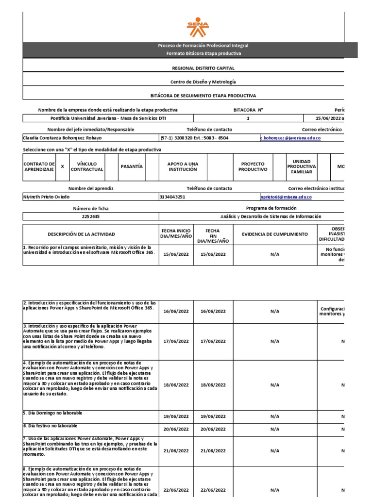 Bitácora 1 | PDF | Software de la aplicacion | Microsoft Bitácora 1 | PDF | Software de la aplicacion | Microsoft