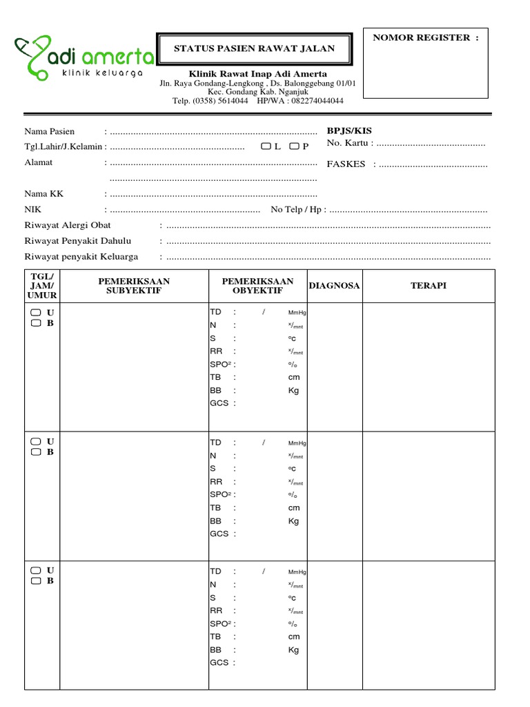 Form Pasien Rawat Jalan | PDF