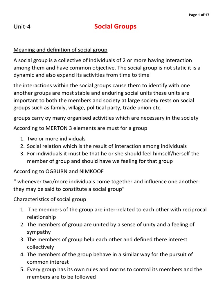 Unit-4 Social Groups | PDF | Competition | Social Group