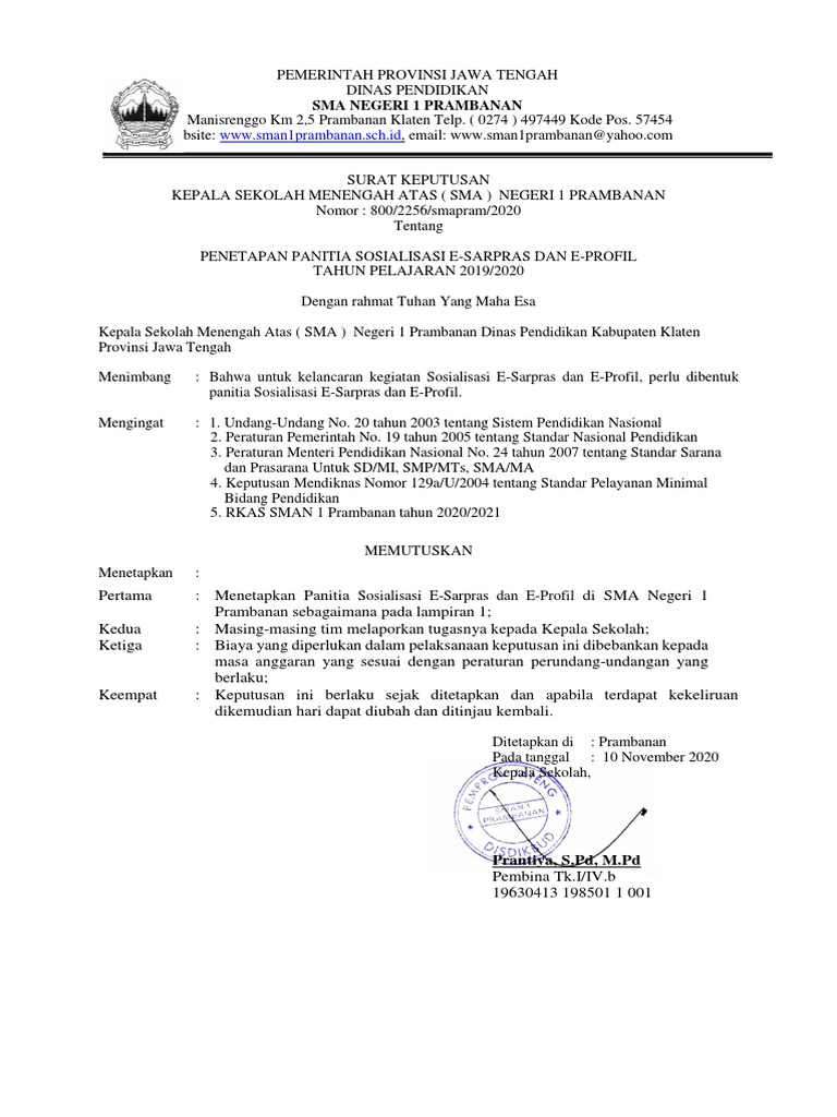 SK Panitia E-Sarpras | PDF