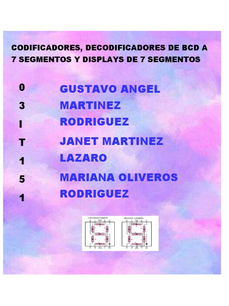 Codificador Decodificador | PDF | Decimal codificado en binario | Diodo emisor de luz
