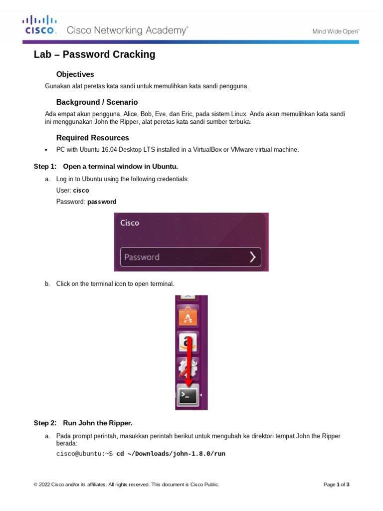 5.1.2.4 Lab - Password Cracking - Bahasa - v1 | PDF