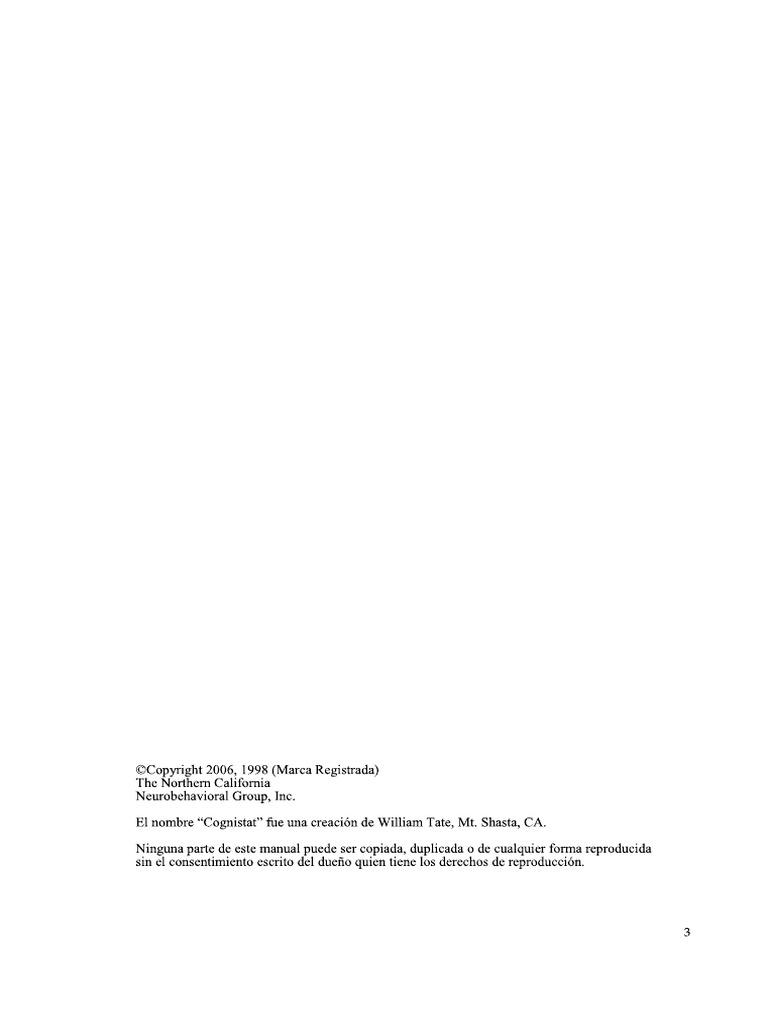 Cognistat Prueba | PDF