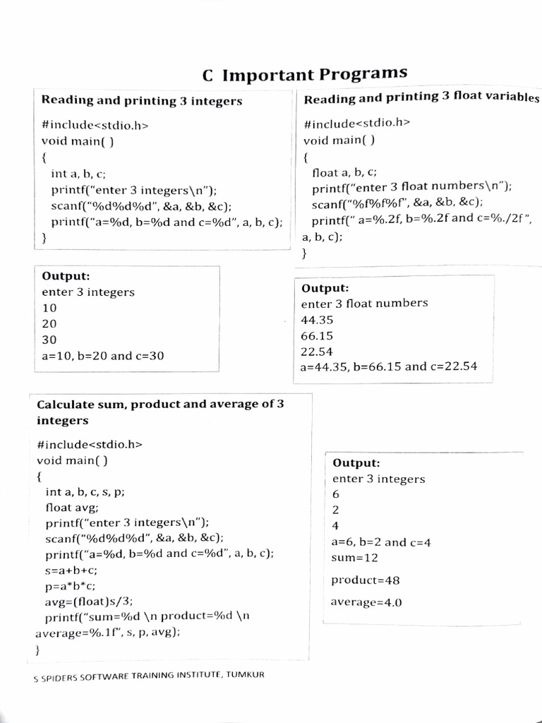 C Programs | PDF | Division (Mathematics) | Software Engineering