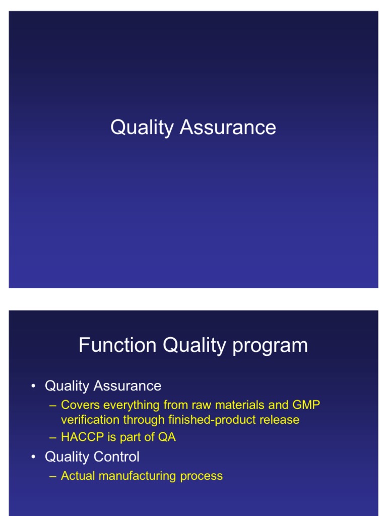 Quality Assurance PPT 2035 | PDF | Quality Assurance | Specification (Technical Standard)