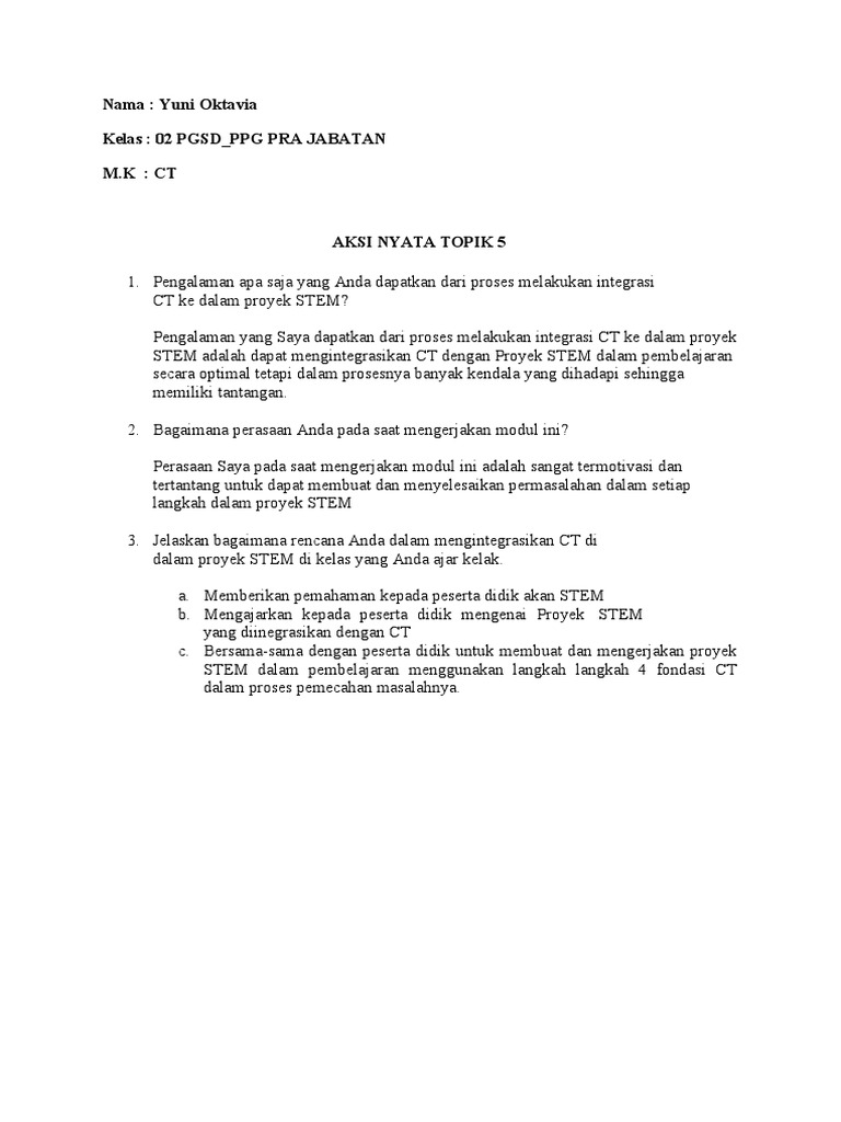 Integrasi CT dalam Proyek STEM | PDF