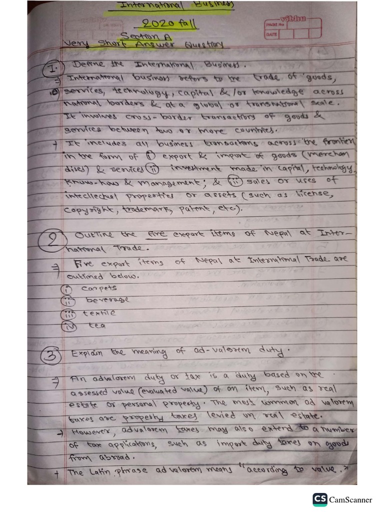 International Business Modal Questions Answers | PDF