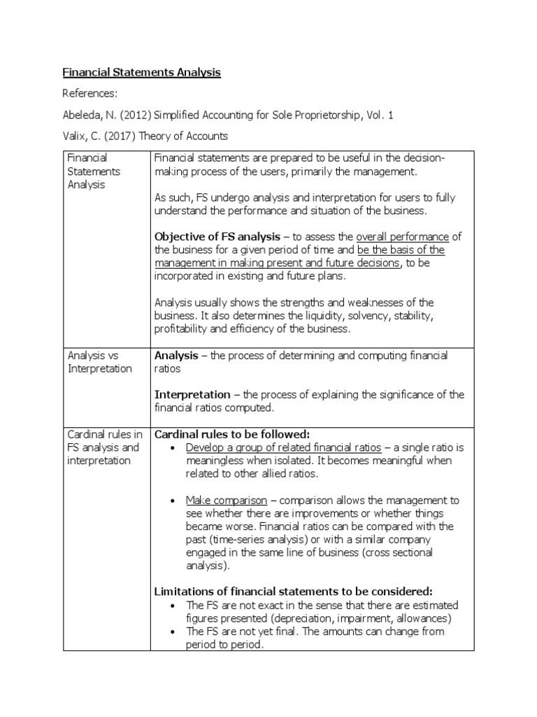 Financial Statement Analysis Guide | PDF | Revenue | Inventory