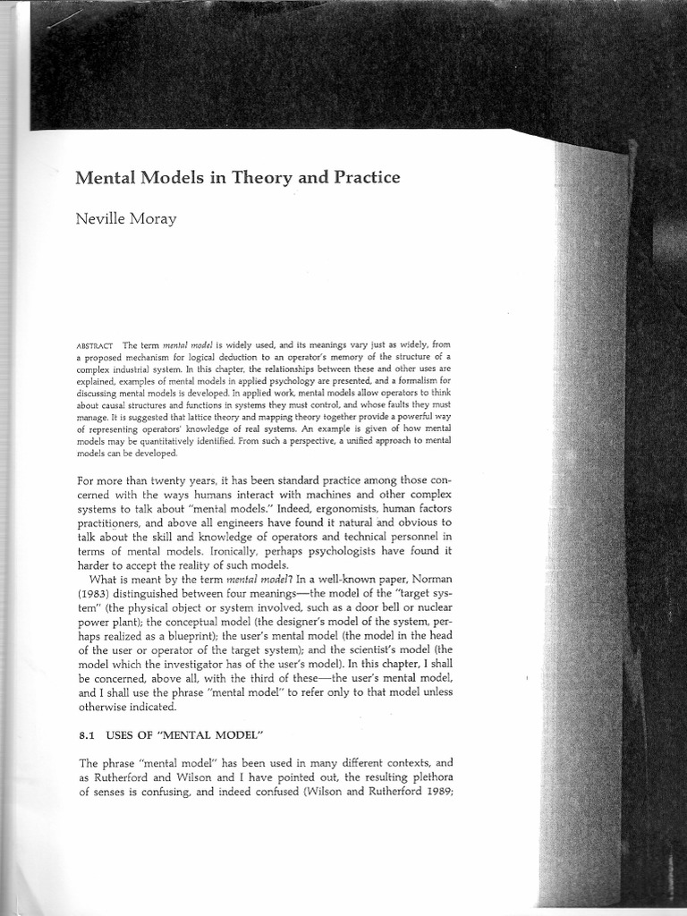 Mental Models in Theory & Practice | Download Free PDF | Control Theory | Conceptual Model