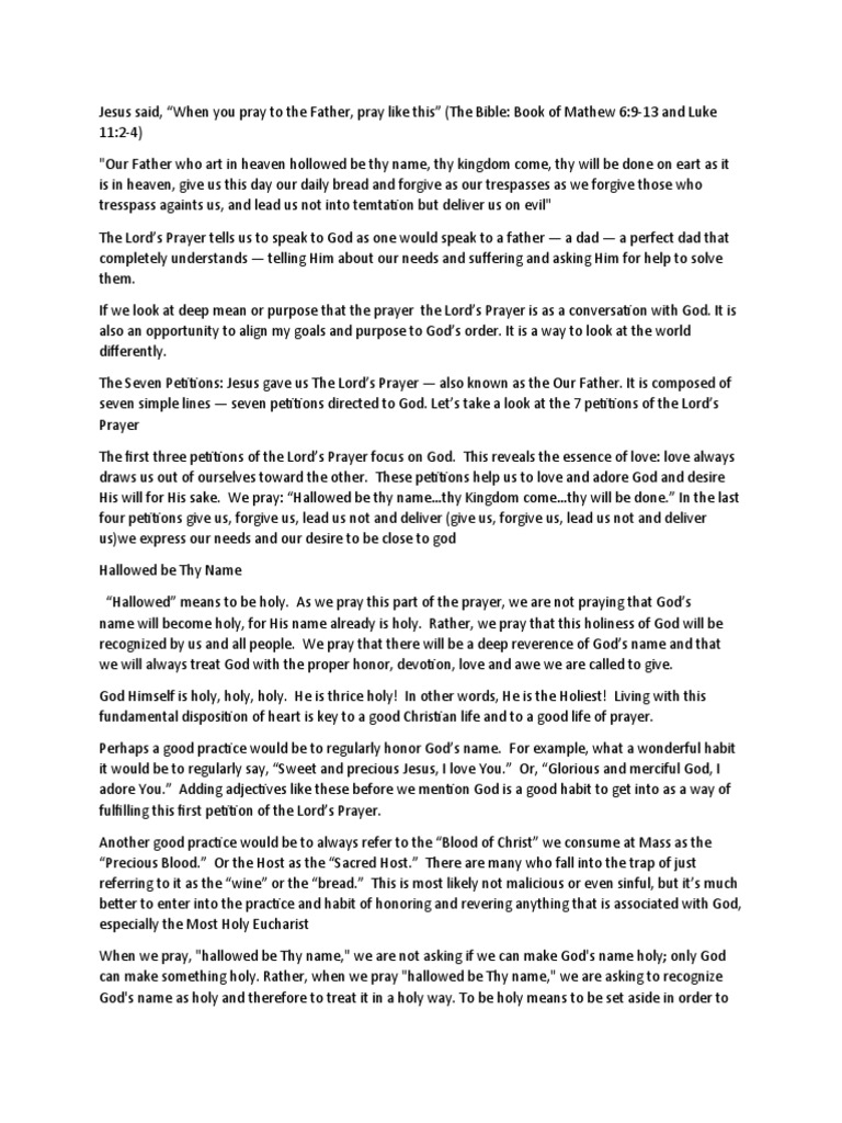 Our Father | PDF | Lord's Prayer | God The Father