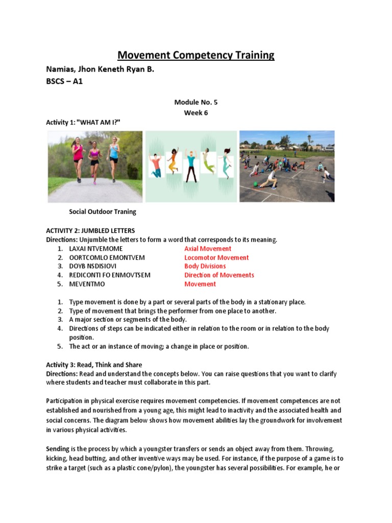 Movement Competency Training Module No. 5 | PDF | Psychology ...
