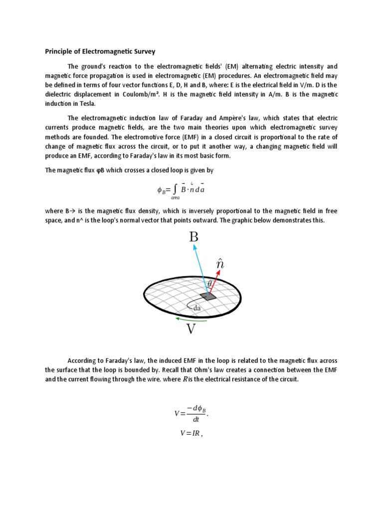 Principle of Electromagnetic Survey | PDF | Magnetic Field ...