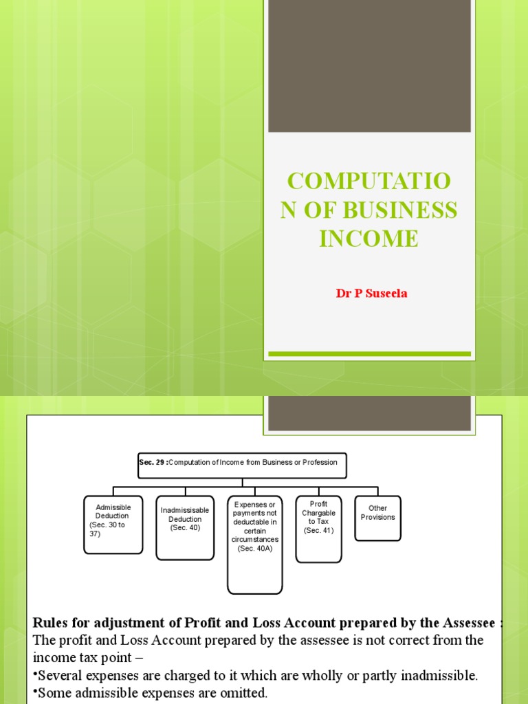 Business Income Computation Guide | PDF | Income | Income Statement