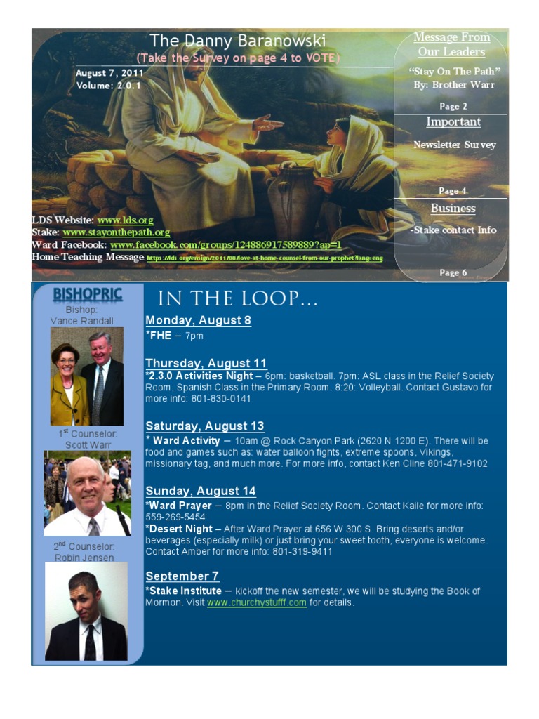 Ward Newsletter Volume 2.0.1 | PDF | Missionary (Lds Church) | The ...