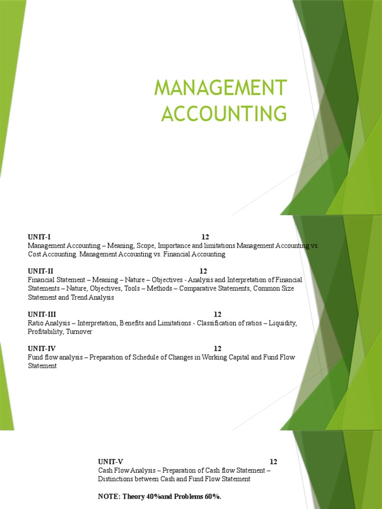Unit - I Mangement Accounting Introduction | PDF