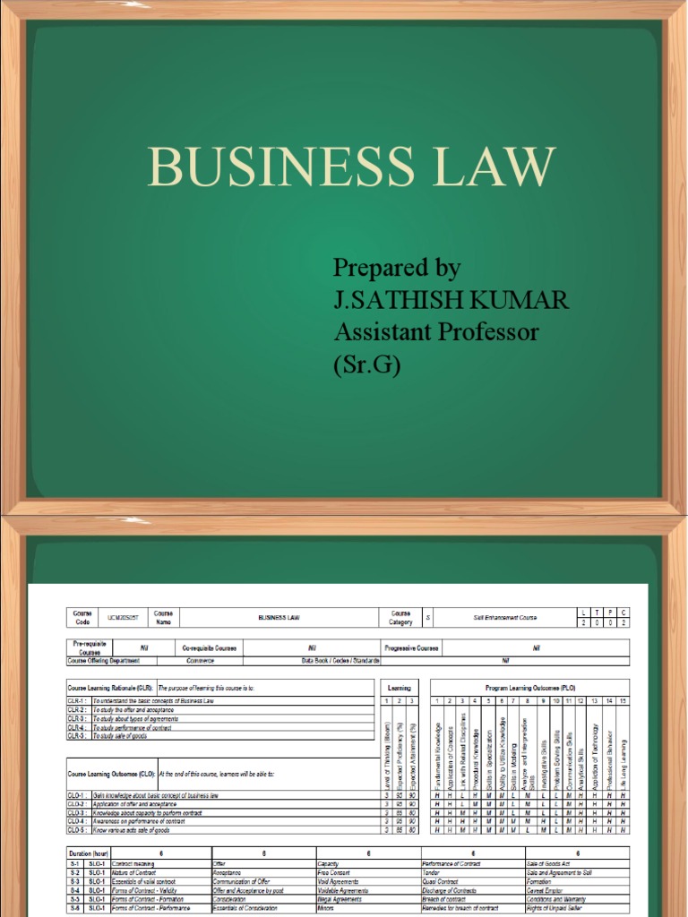 Business Law - Unit - 1 & 2 | PDF | Consideration | Offer And Acceptance