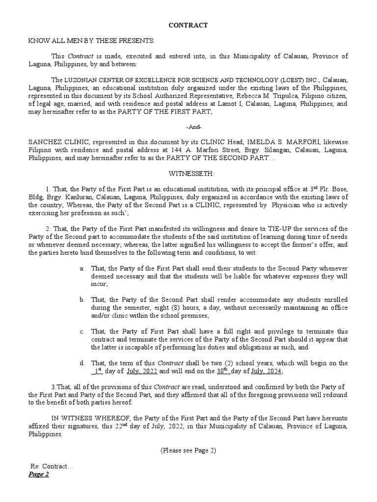 Lcest - Moa For Clinic | PDF | Private Law | Government