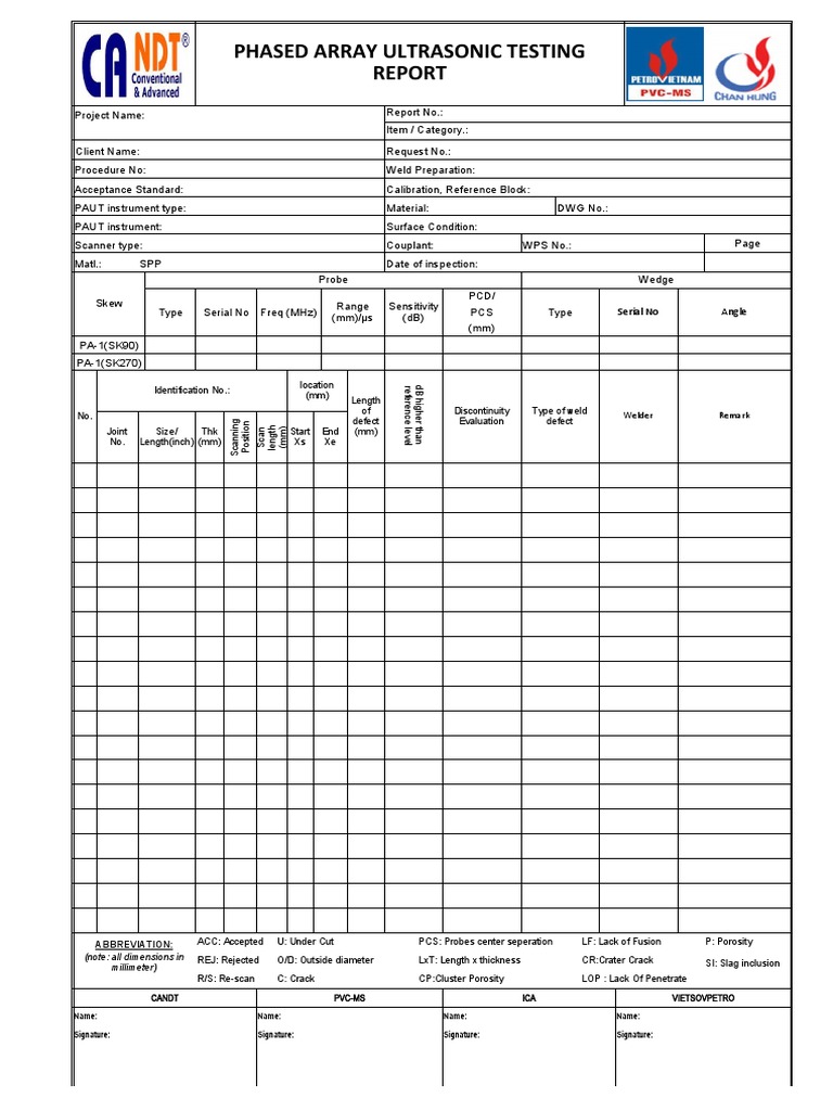 Form PAUT | PDF | Welding | Construction
