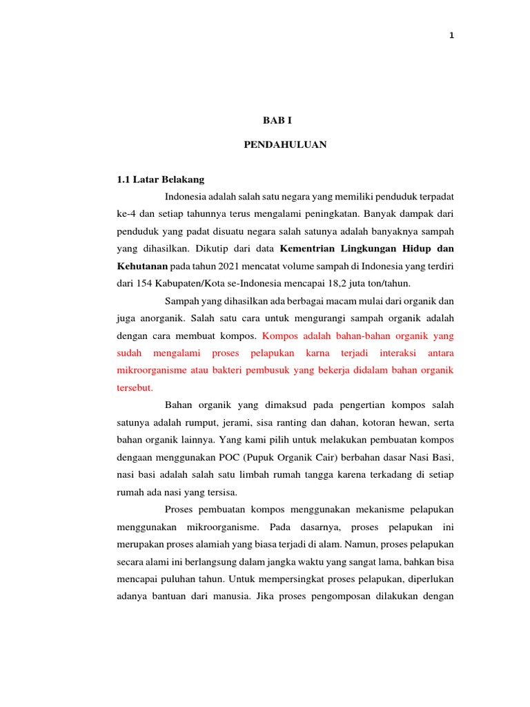 Laporan Pengomposan Dan Poc | PDF