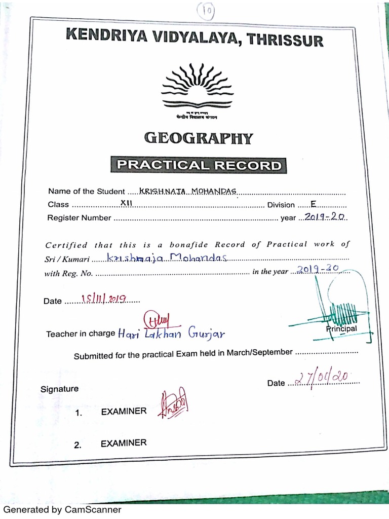 Geography 12 Practical Record | PDF