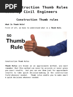 Thumb Rules in Civil Construction | PDF | Concrete | Building