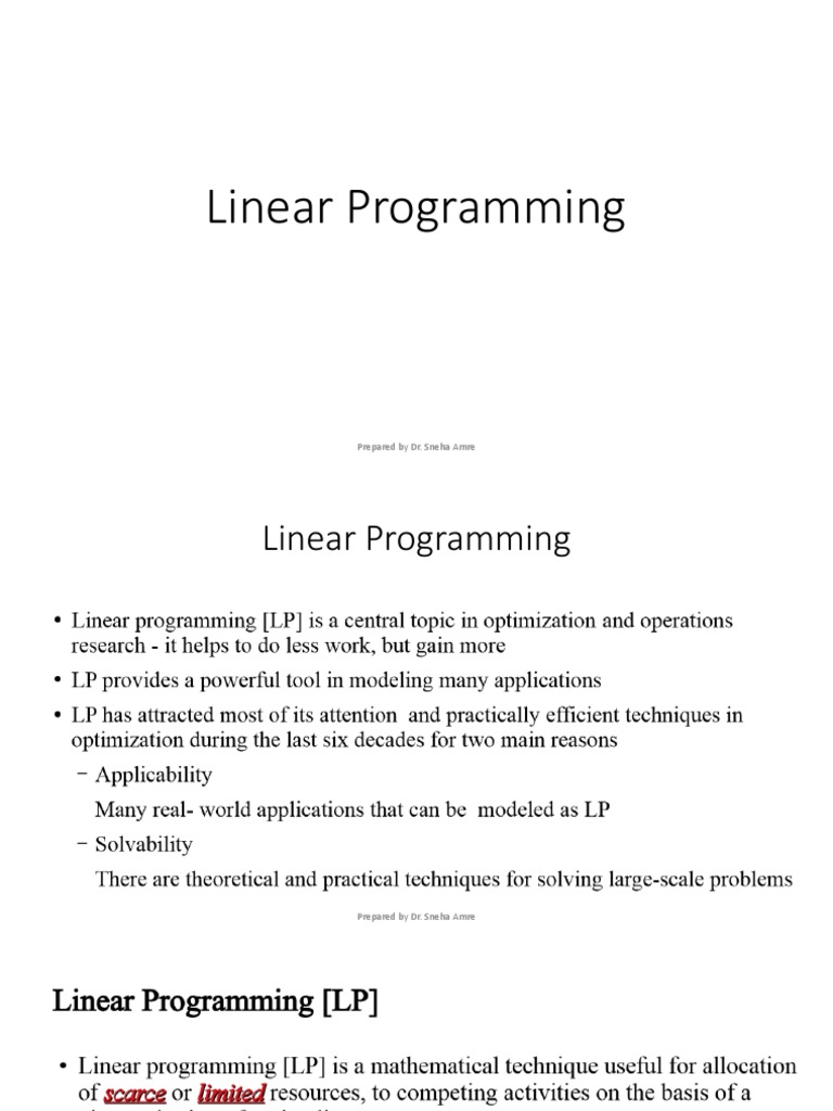 LPP Final | PDF | Mathematical Optimization | Linear Programming