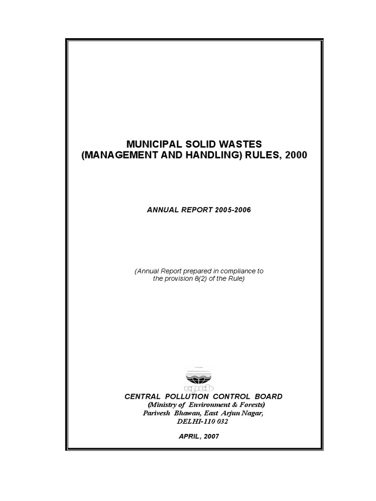 Municipal Solid Waste Management Report | PDF | Municipal Solid Waste ...