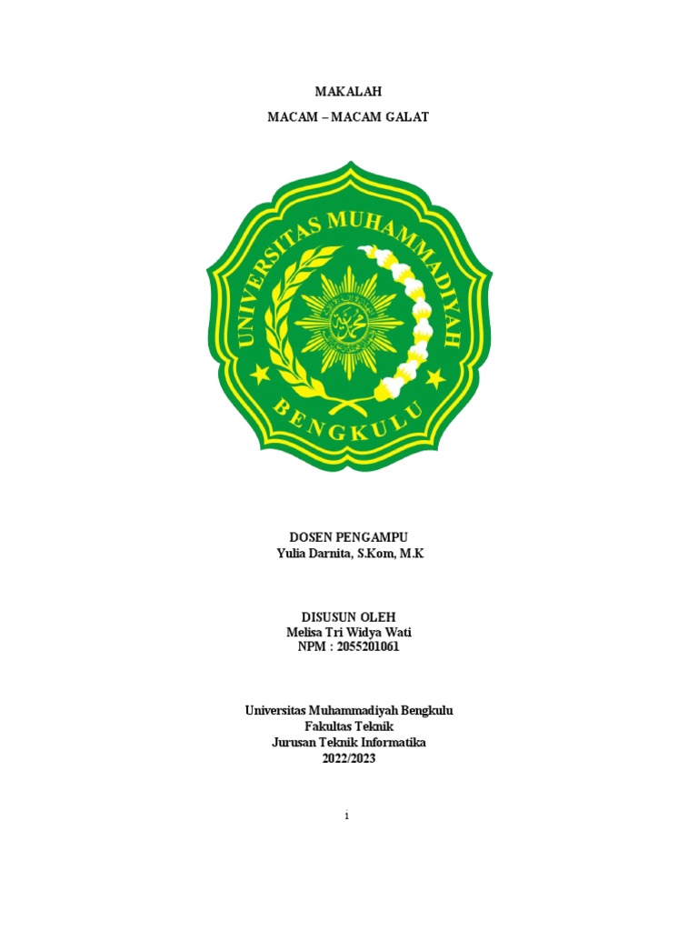 Makalah Macam Galat | PDF
