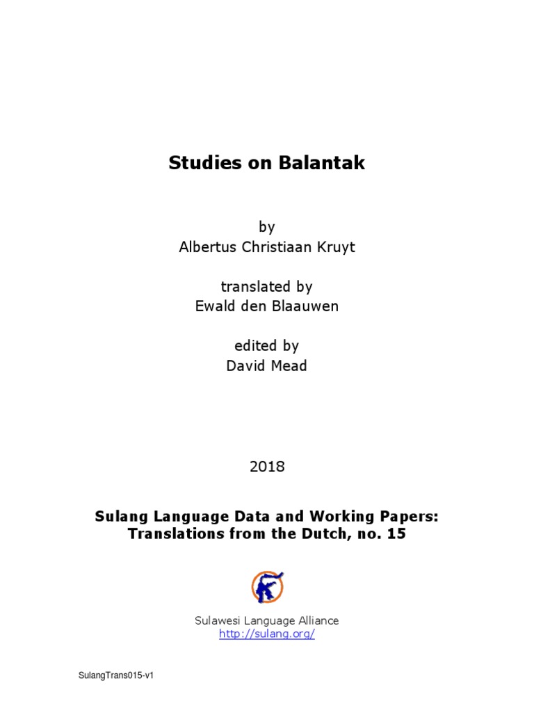 Kruyt - 2018 - (Terjemahan) Studies On Balantak | PDF | Theft