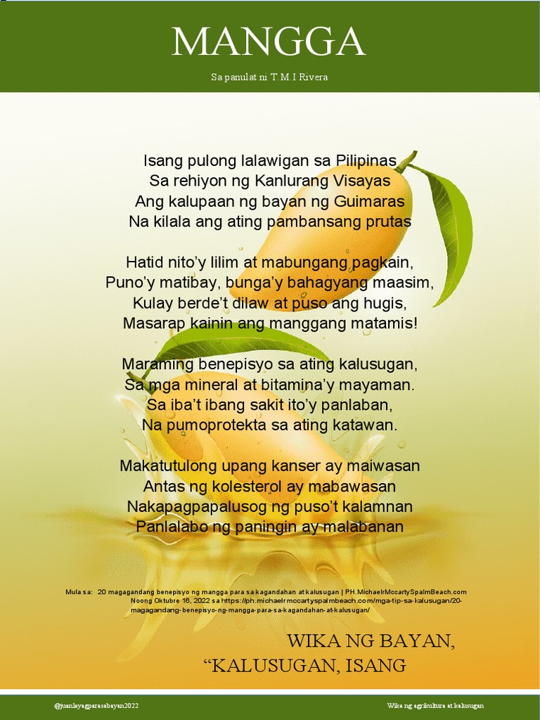 Mangga Rivera Talahalamanan Tula | PDF