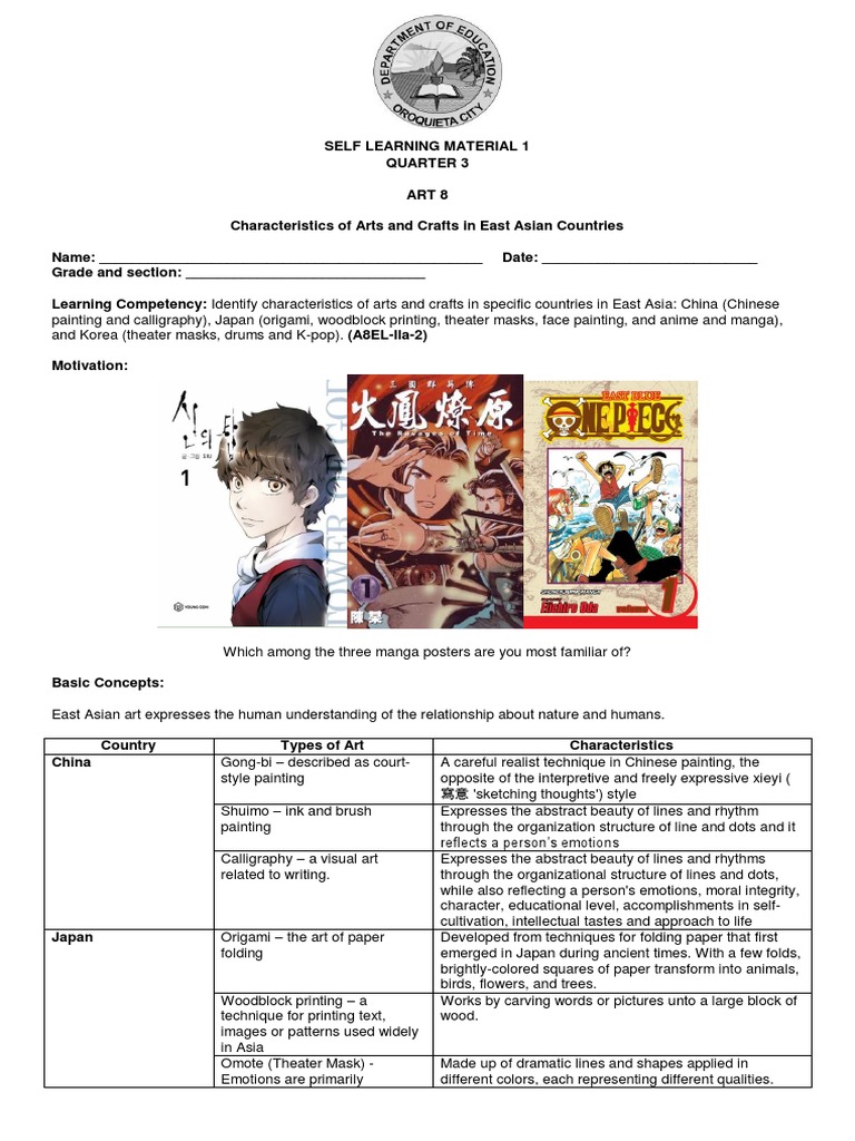 Arts 8 Quarter 3 SLM 1 | PDF