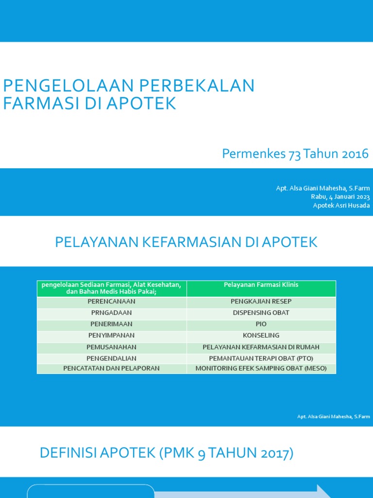 Pengelolaan Perbekalan Farmasi Di Apotek Pdf