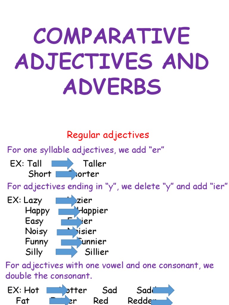 Comparative Adjectives and Adverbs Guide | PDF