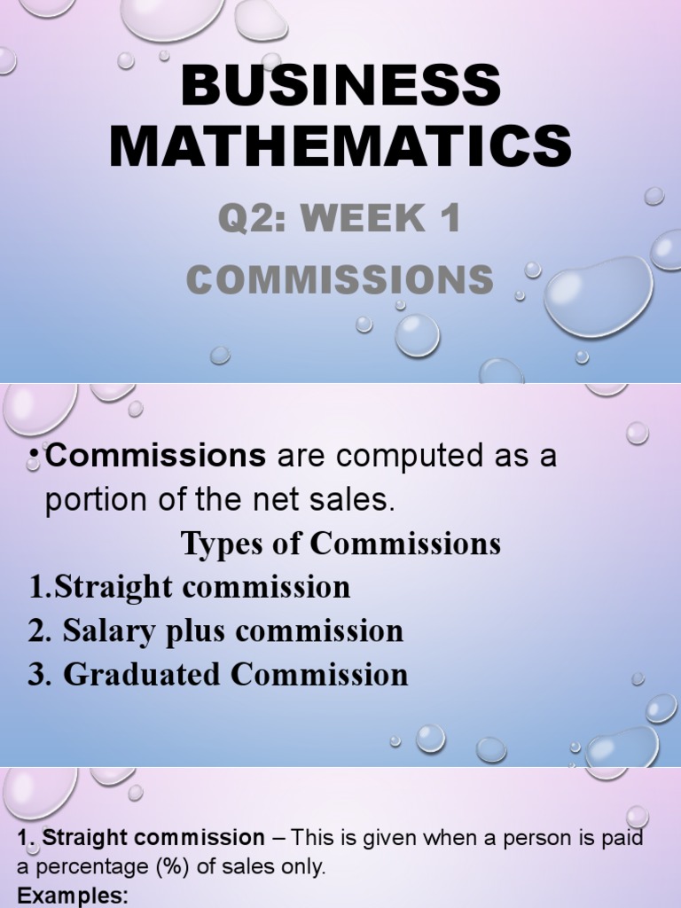 Business Mathematics Week 1 | PDF | Credit Card | Sales