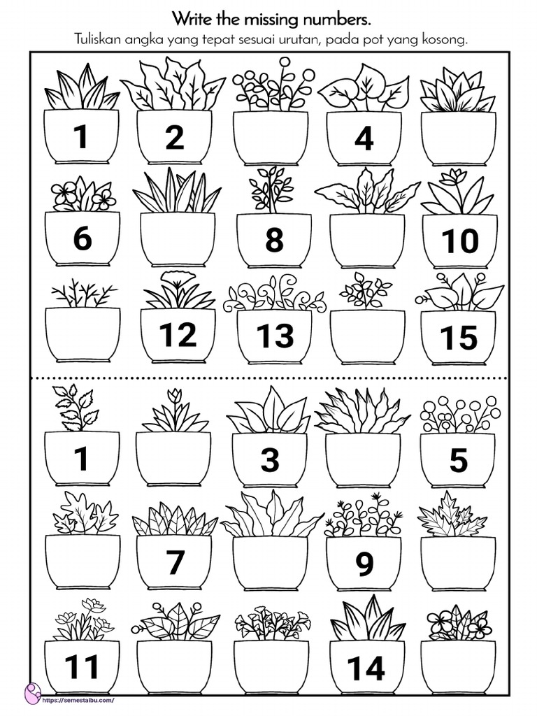 Melengkapi Angka Yang Hilang - 1-15 | PDF