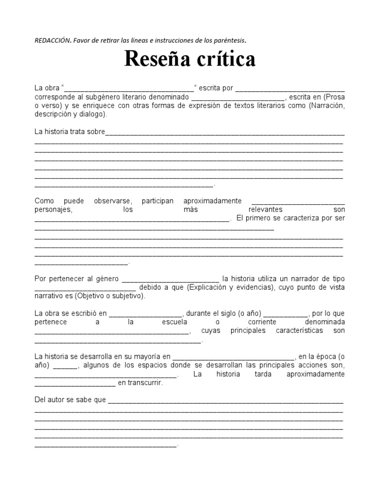 Formato Redacción de La Reseña - 111511 | PDF | Narración | Escritura