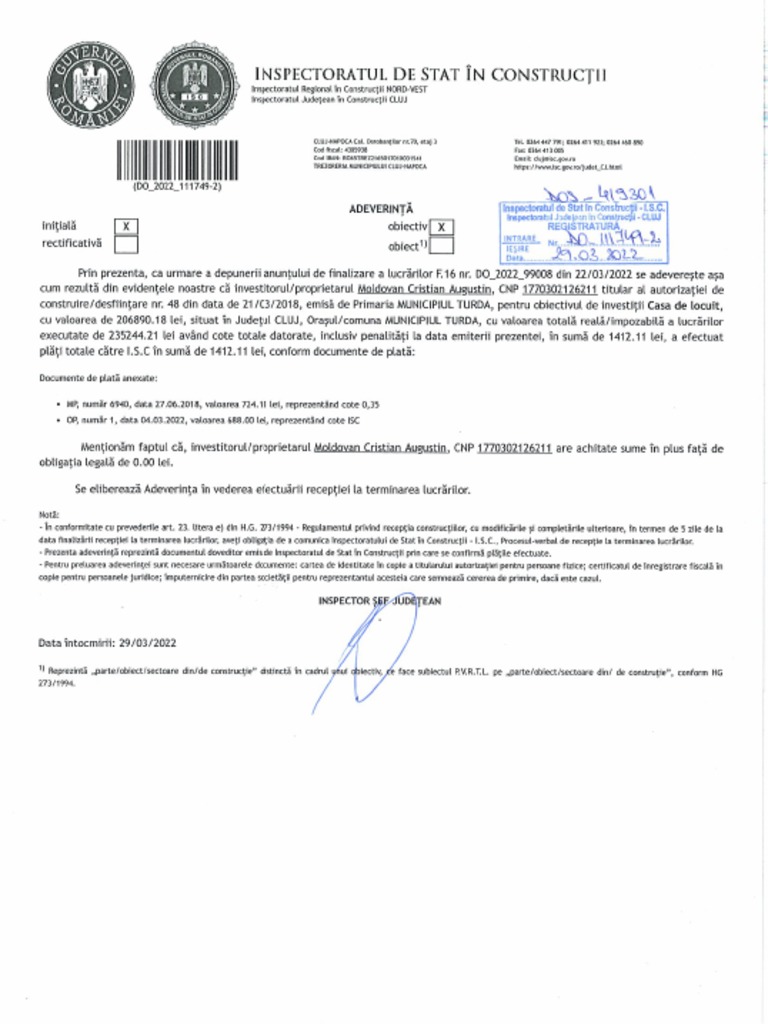 Adeverinta Isc Moldovan Cristian Augustin | PDF