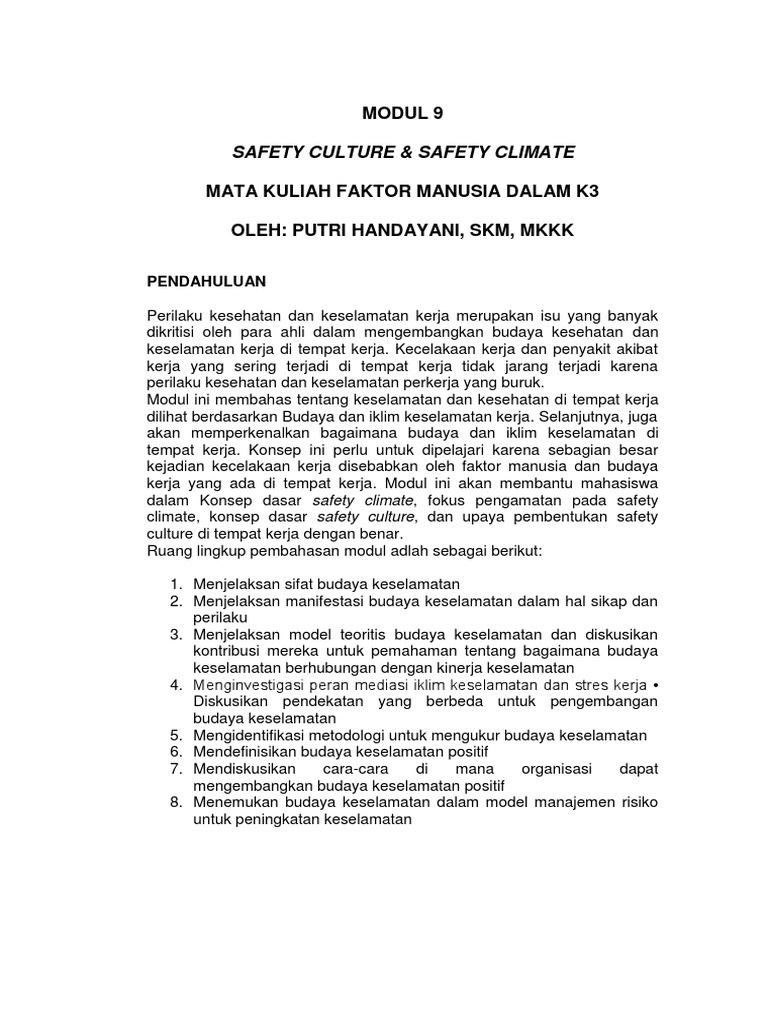 Safety Climate and Safety Culture | PDF