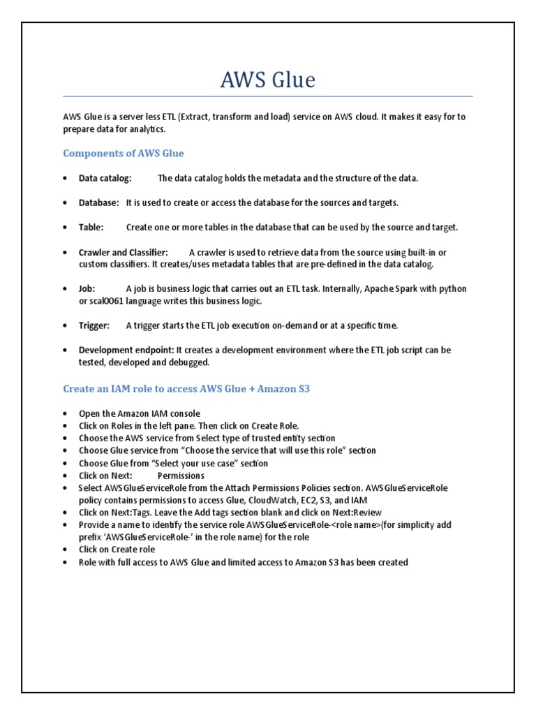 AWS Glue | PDF | Amazon Web Services | Computer Science