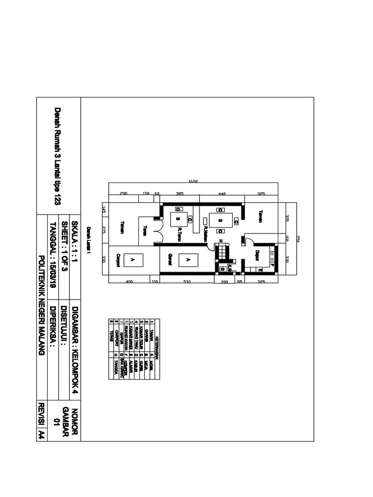 Denah Lantai 1 Dari 3 Lantai New-Layout1 | PDF