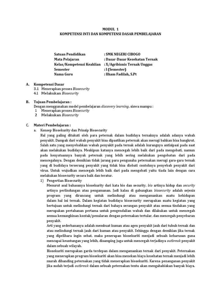 Modul Dasar Kesehatan Ternak Semester 1.1 | PDF | Kesehatan Holistik | Sains & Matematika
