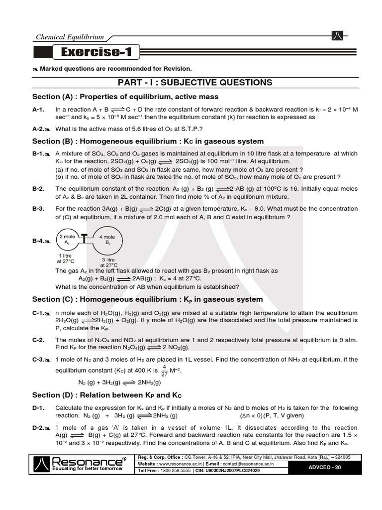 CEQ Ex E | PDF | Chemical Equilibrium | Urea