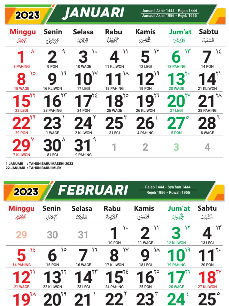 KALENDER 2023 Per Bulan | PDF
