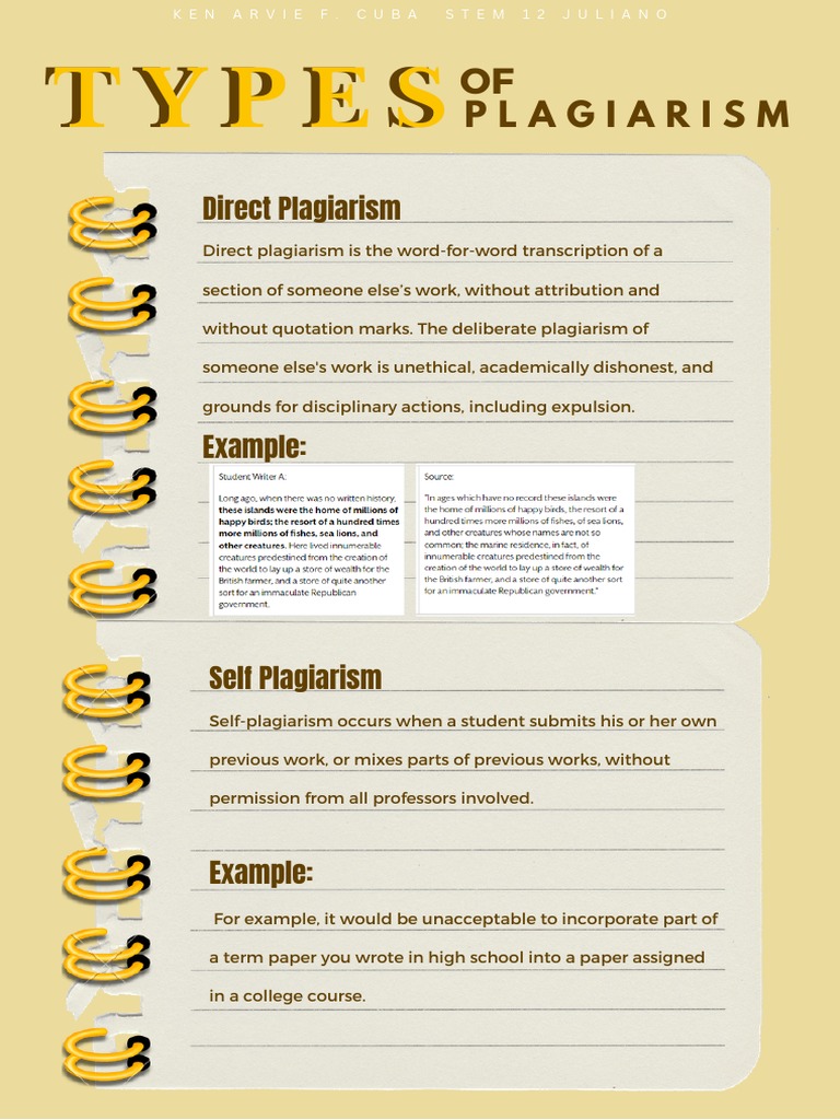 Types of Plagiarism | PDF