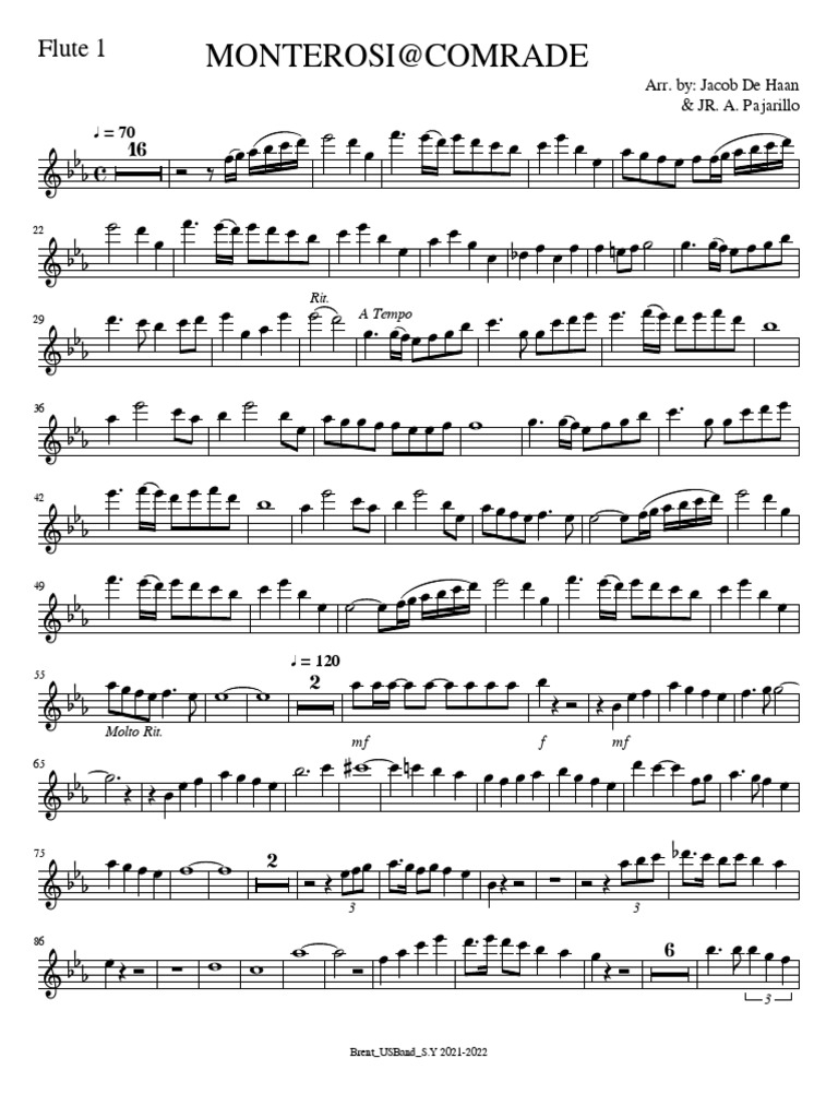 MONTEROSI@COMRADE..Finale ) - Flute 1 | PDF
