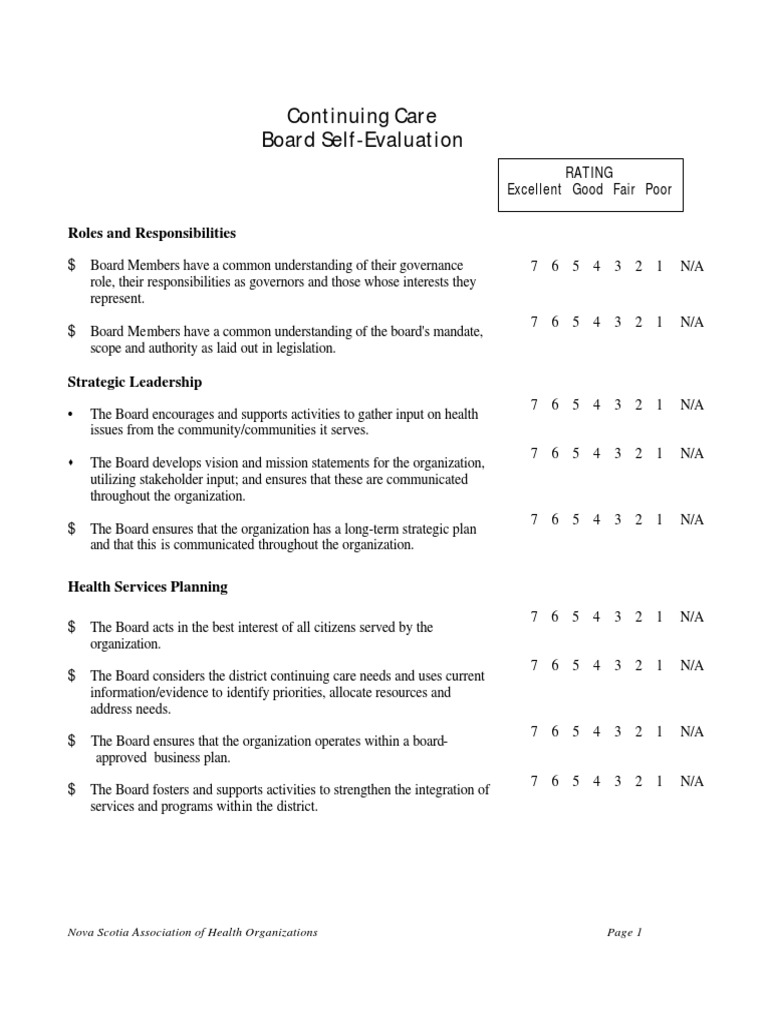 Board Evaluation Template | PDF | Evaluation | Governance