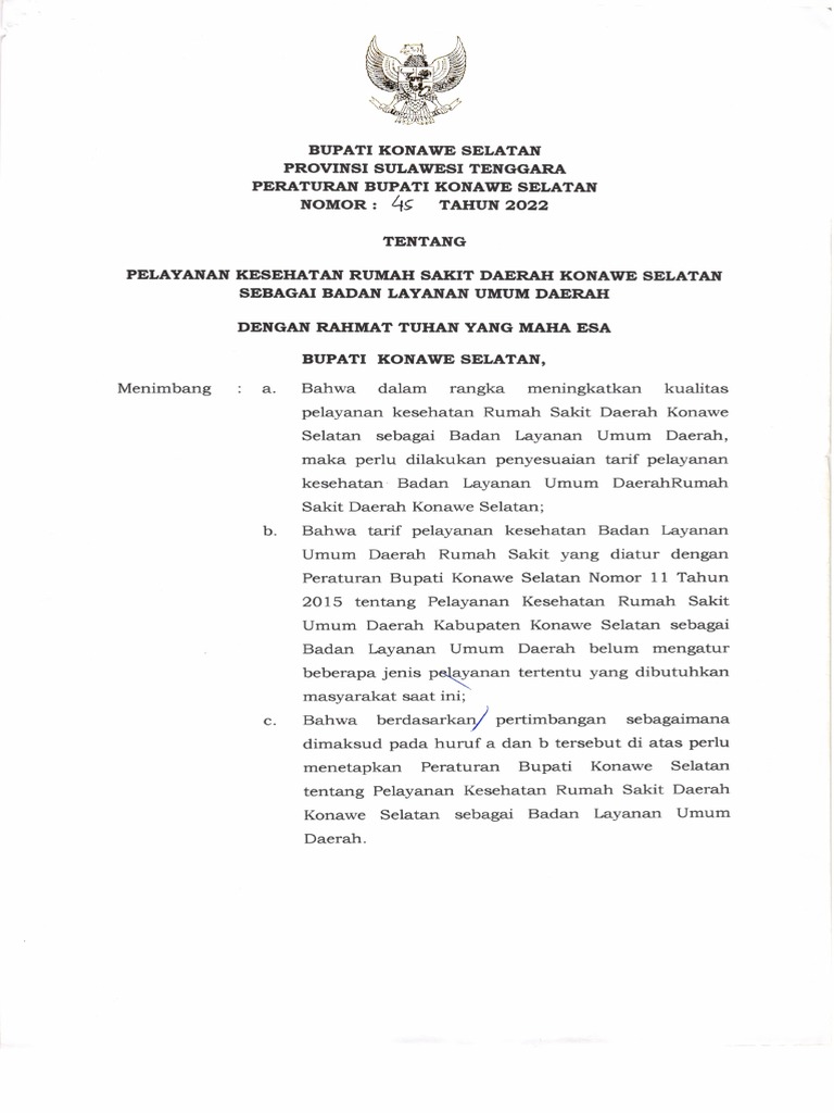 Perbup No.45 Tahun 2022 | PDF